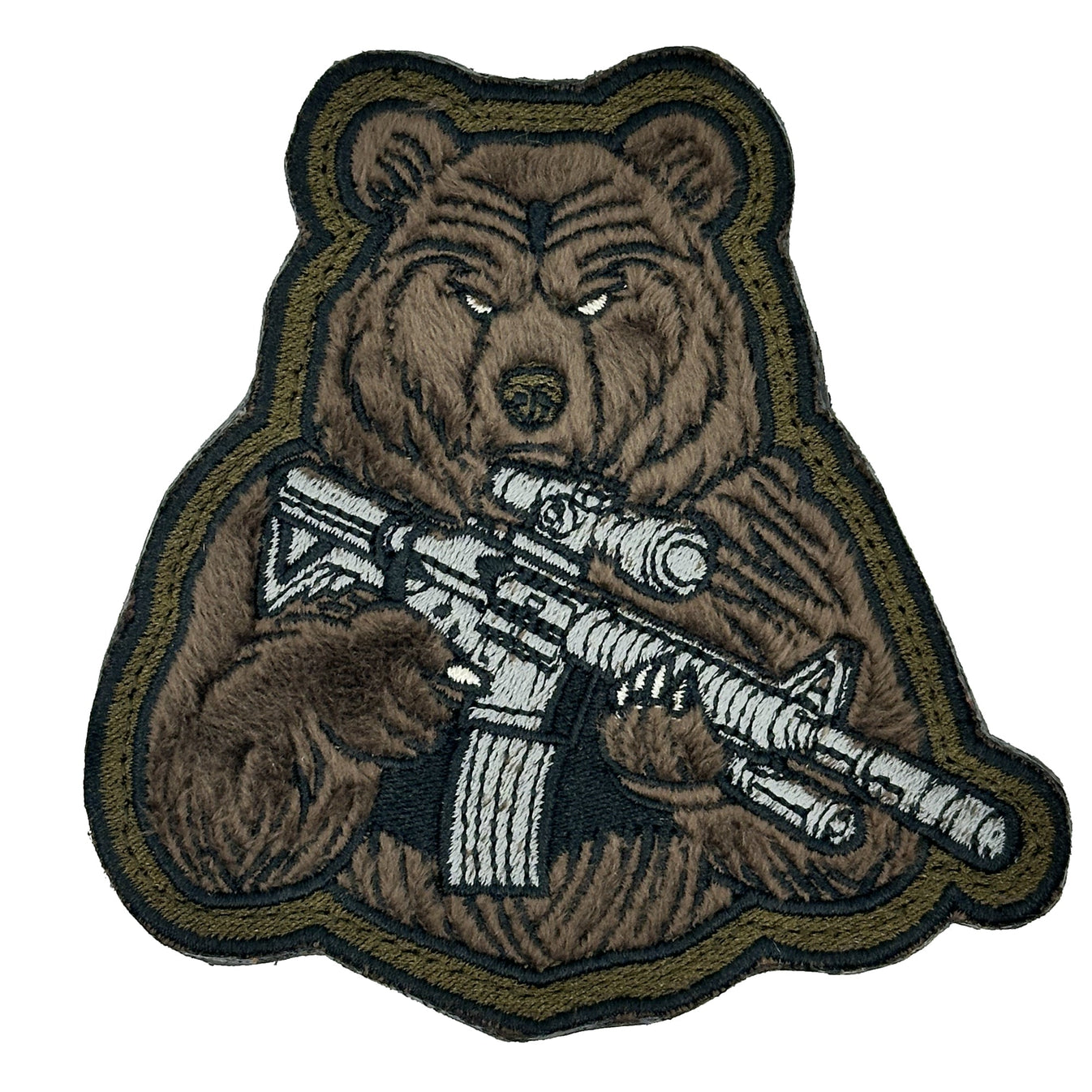 Fuzzy Tactical Brown Bear Embroidered Patch - 3.75 inch - The Right To – WETSU Company