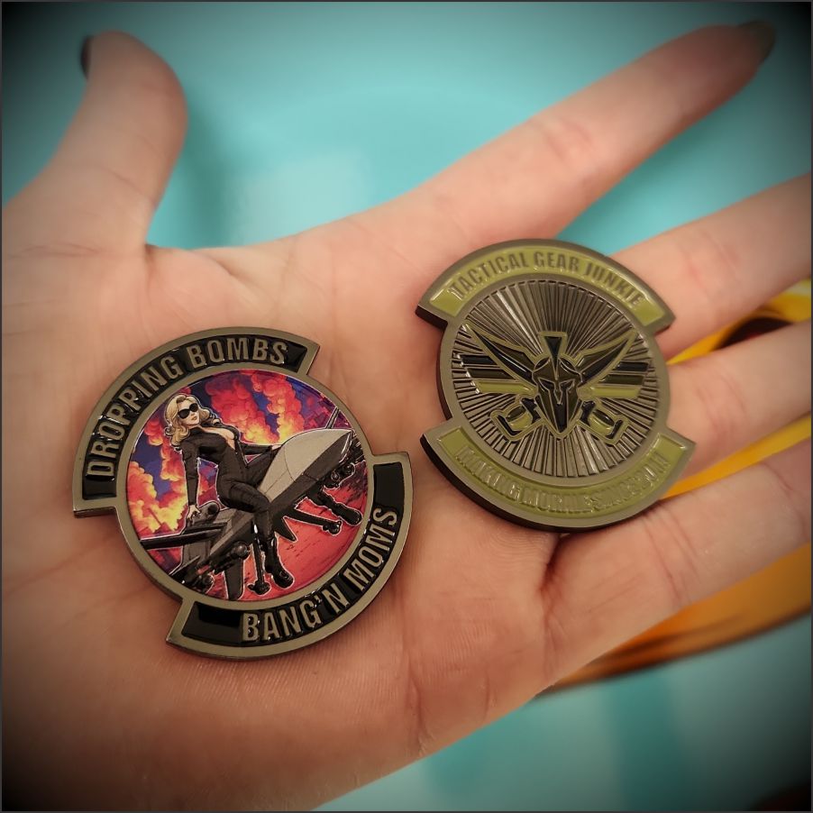 Tactical Gear Junkie - Dropping Bombs Bang'n Moms - Challenge Coin ...