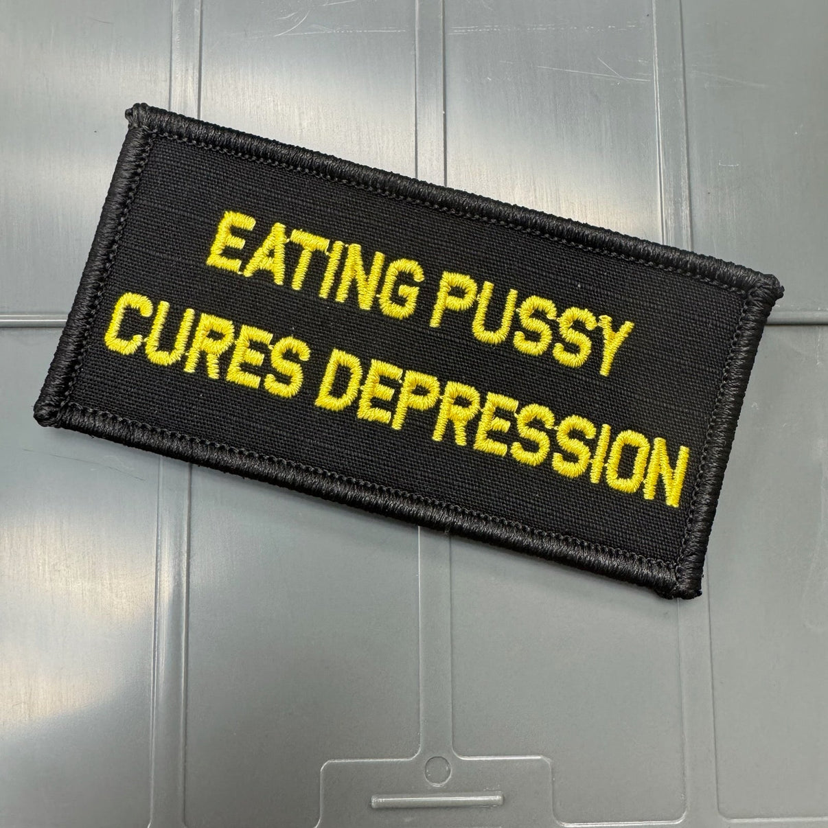 As Seen on Socials - Eating Pussy Cures Depression - 2x4 Patch - Black – WETSU Company