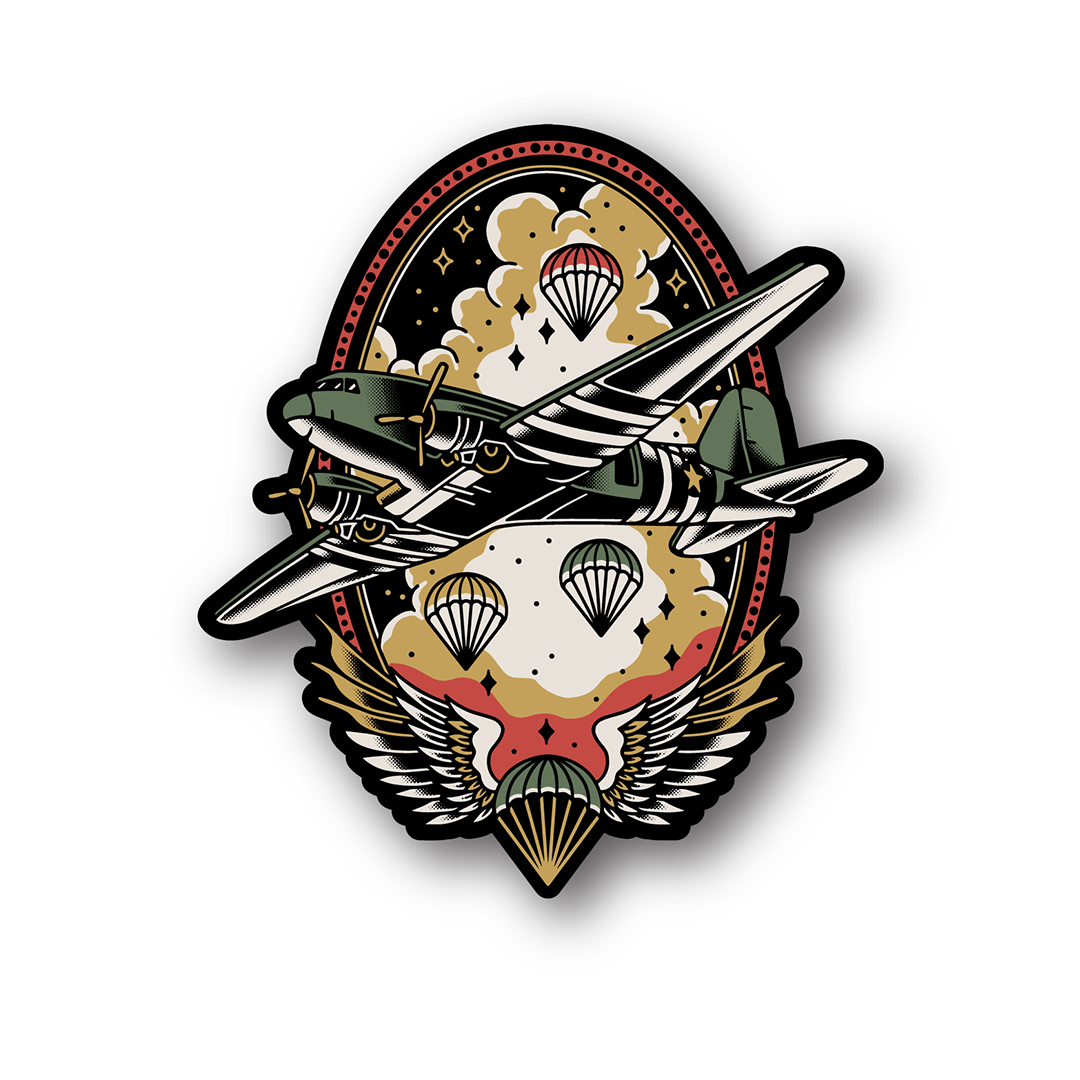 Airborne Traditional Sticker – WETSU Company